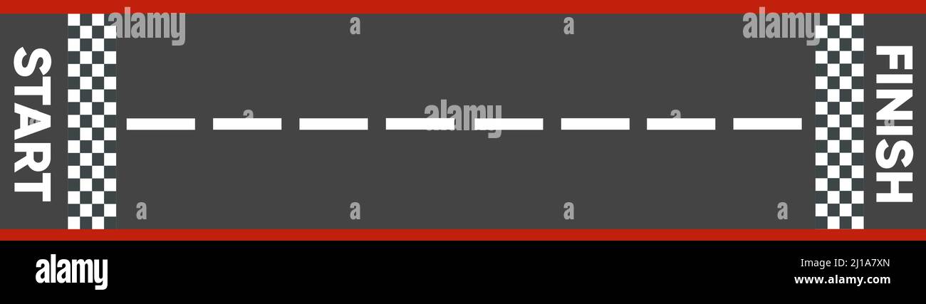 Creative vector illustration of finish line racing background top view ...