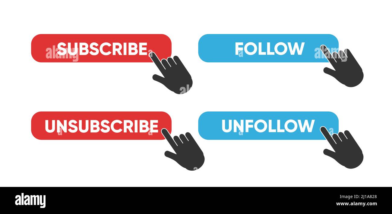 Red subscribe button icon vector hi-res stock photography and images ...