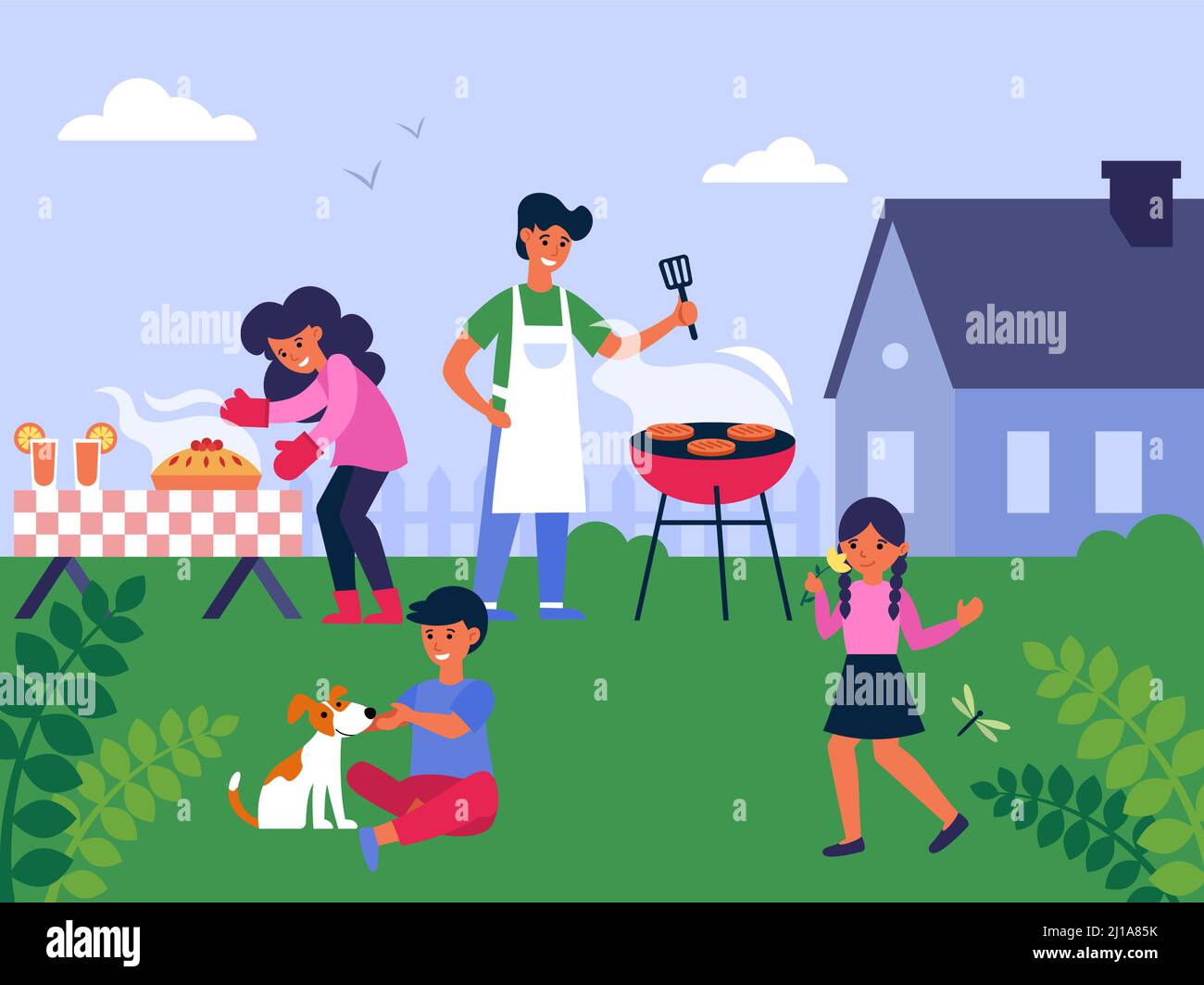 Children cake bbq Stock Vector Images - Alamy