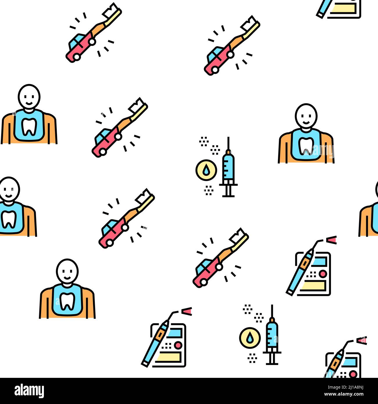 Children Dentist Dental Care Icons Set Vector Stock Vector Image & Art ...