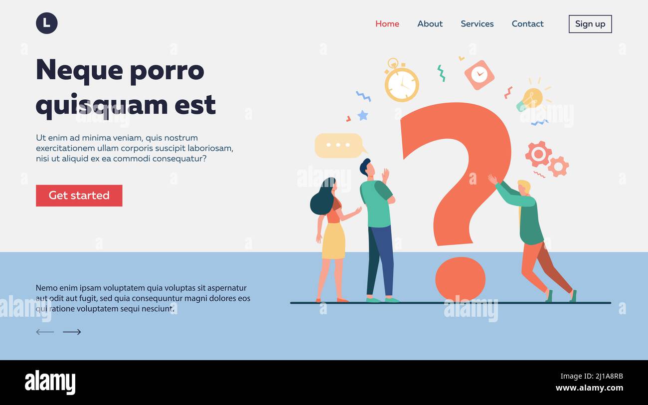 People searching solutions and asking for help. Men and women ...