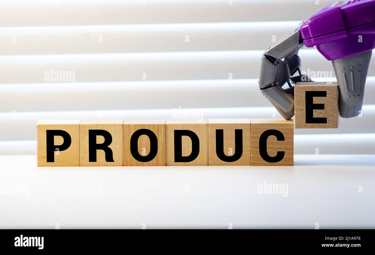 Word writing text produce hi-res stock photography and images - Alamy