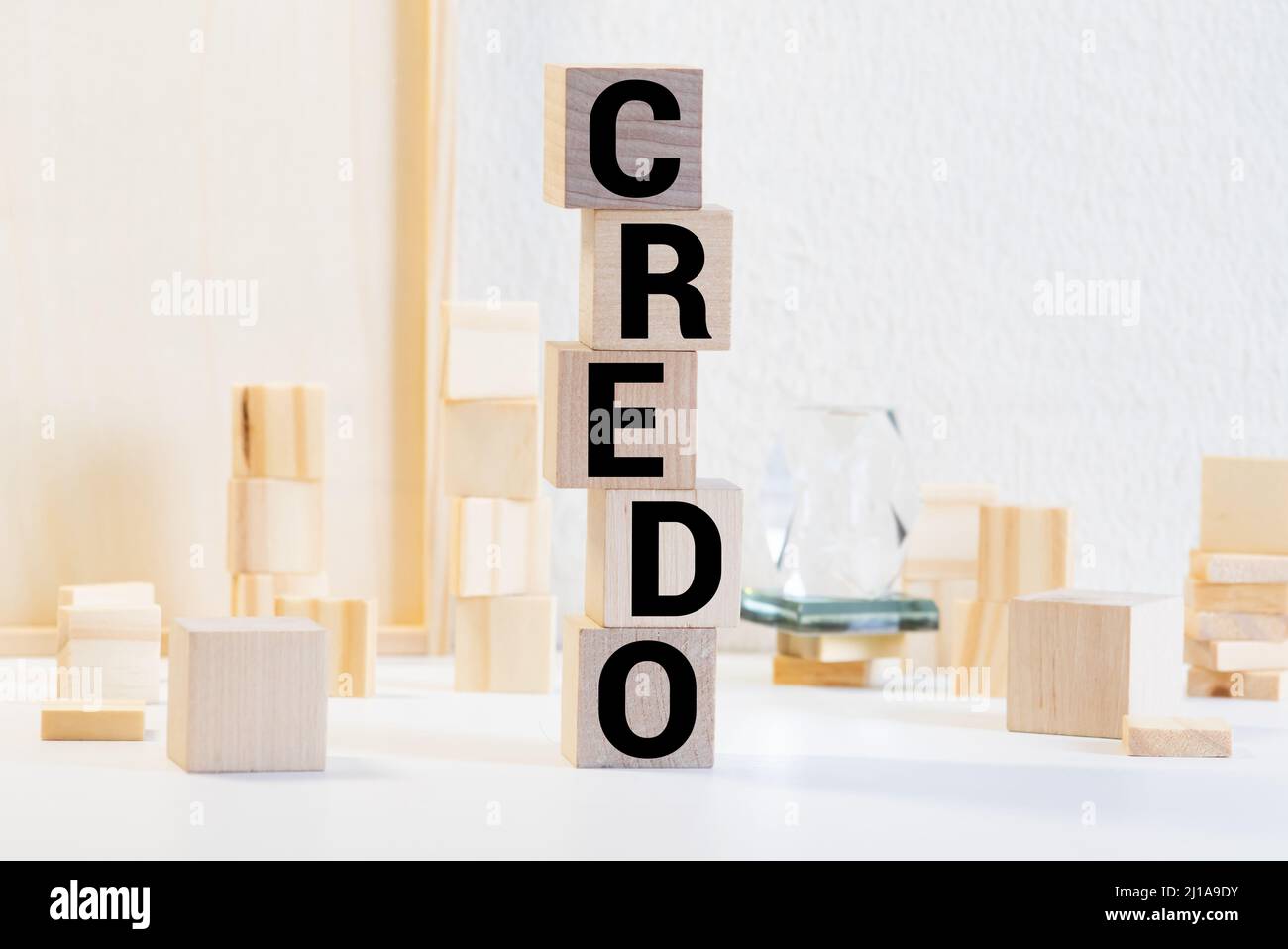 word creed on white toy cubes, business concept Stock Photo - Alamy