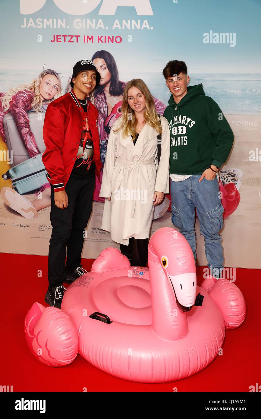 Berlin, Germany. 23rd Mar, 2022. Jerome Weinert (l-r), Dalia Mya and ...