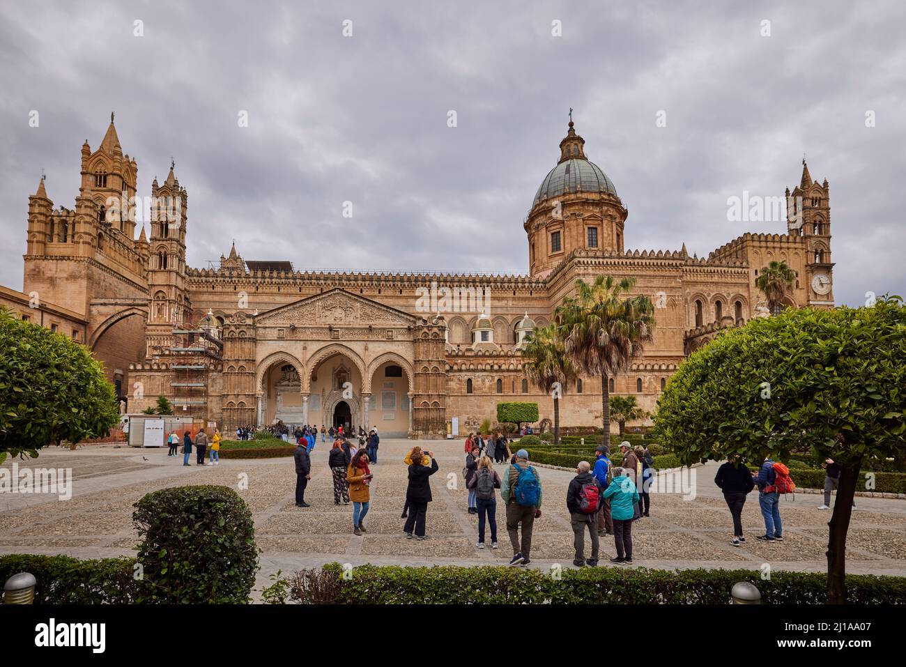 Palermo, Sicily Italy March-19-2022. Images with tourist attractions of ...