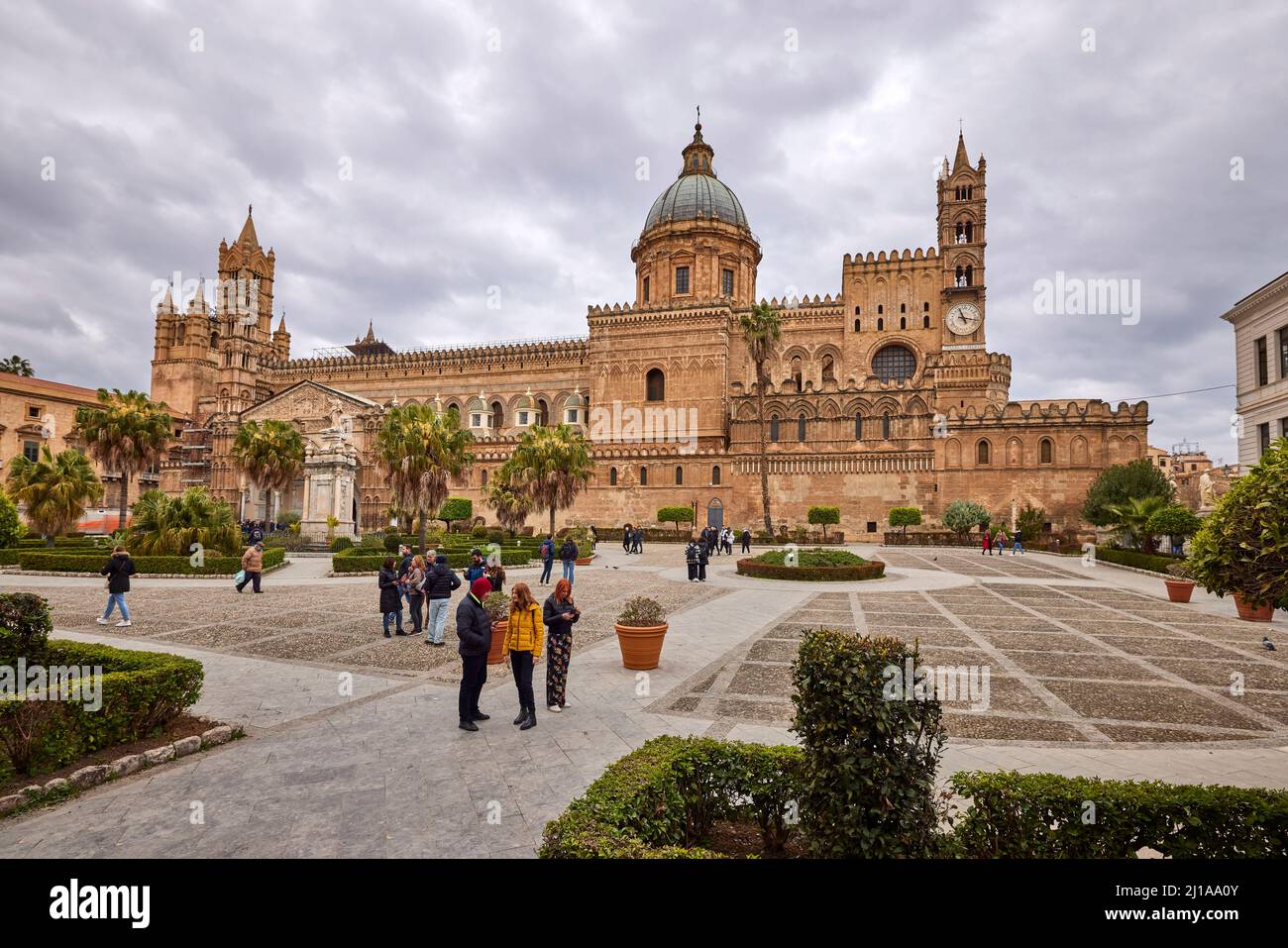 Palermo, Sicily Italy March-19-2022. Images with tourist attractions of ...