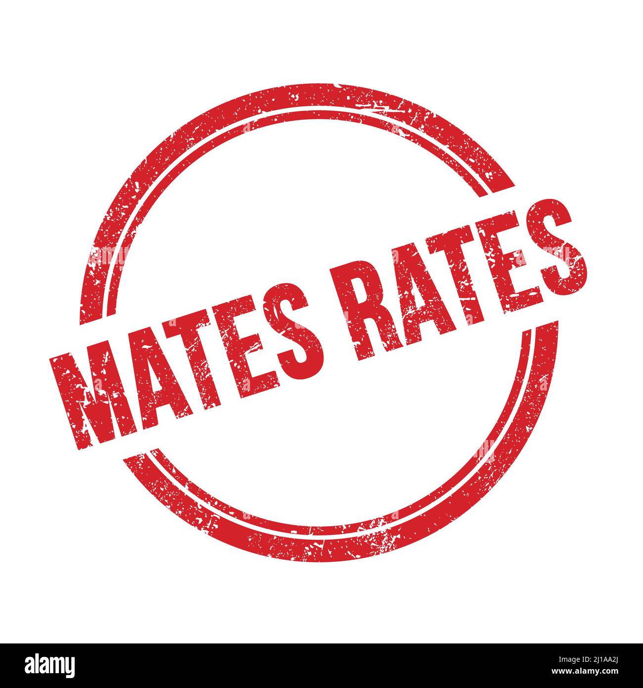 MATES RATES text written on red grungy vintage round stamp Stock Photo ...