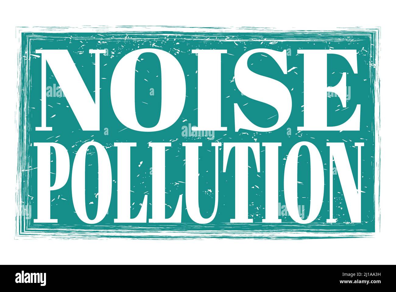 NOISE POLLUTION, words written on blue grungy stamp sign Stock Photo ...