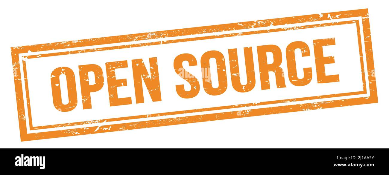 OPEN SOURCE text on orange grungy vintage rectangle stamp Stock Photo ...