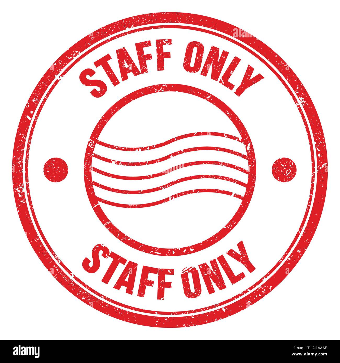 STAFF ONLY word written on red round postal stamp sign Stock Photo - Alamy