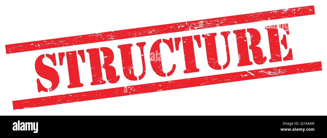STRUCTURE text on red grungy rectangle vintage stamp Stock Photo - Alamy