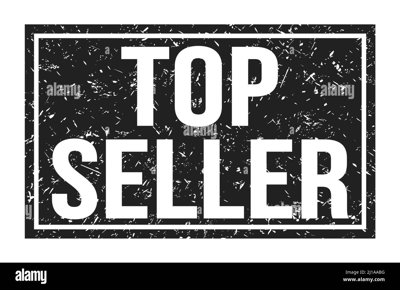 TOP SELLER, words written on black rectangle stamp sign Stock Photo - Alamy