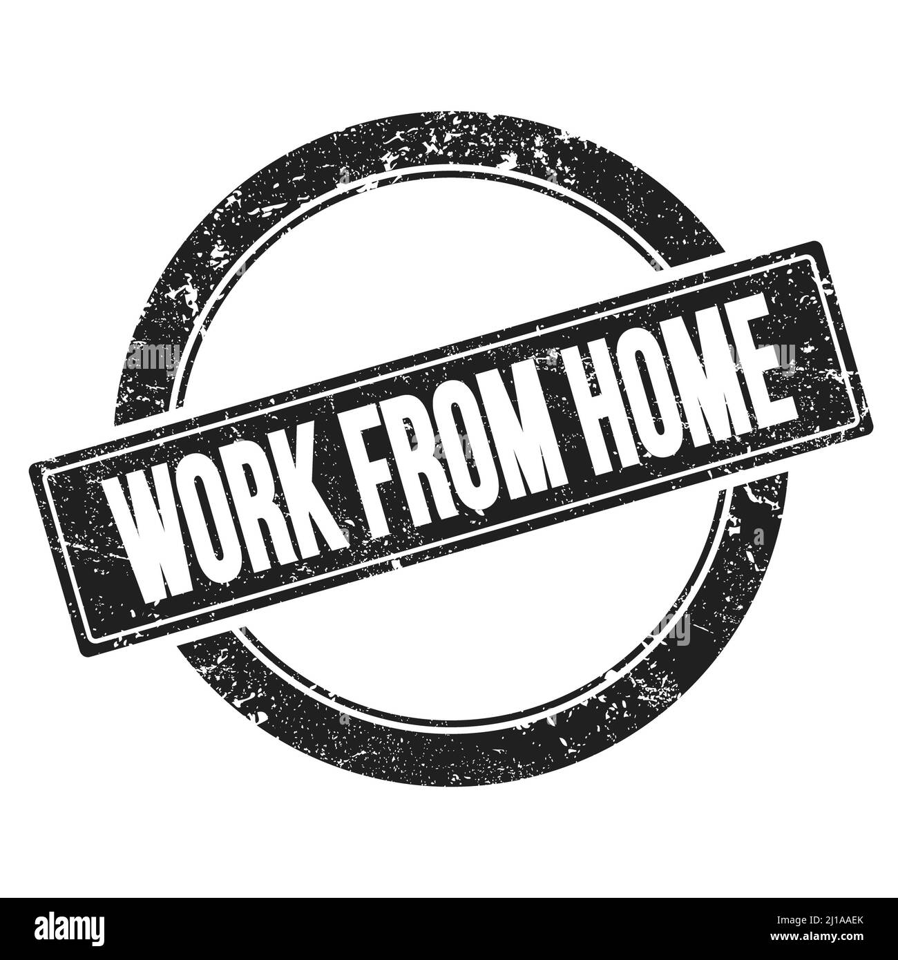 WORK FROM HOME text on black round vintage stamp Stock Photo - Alamy