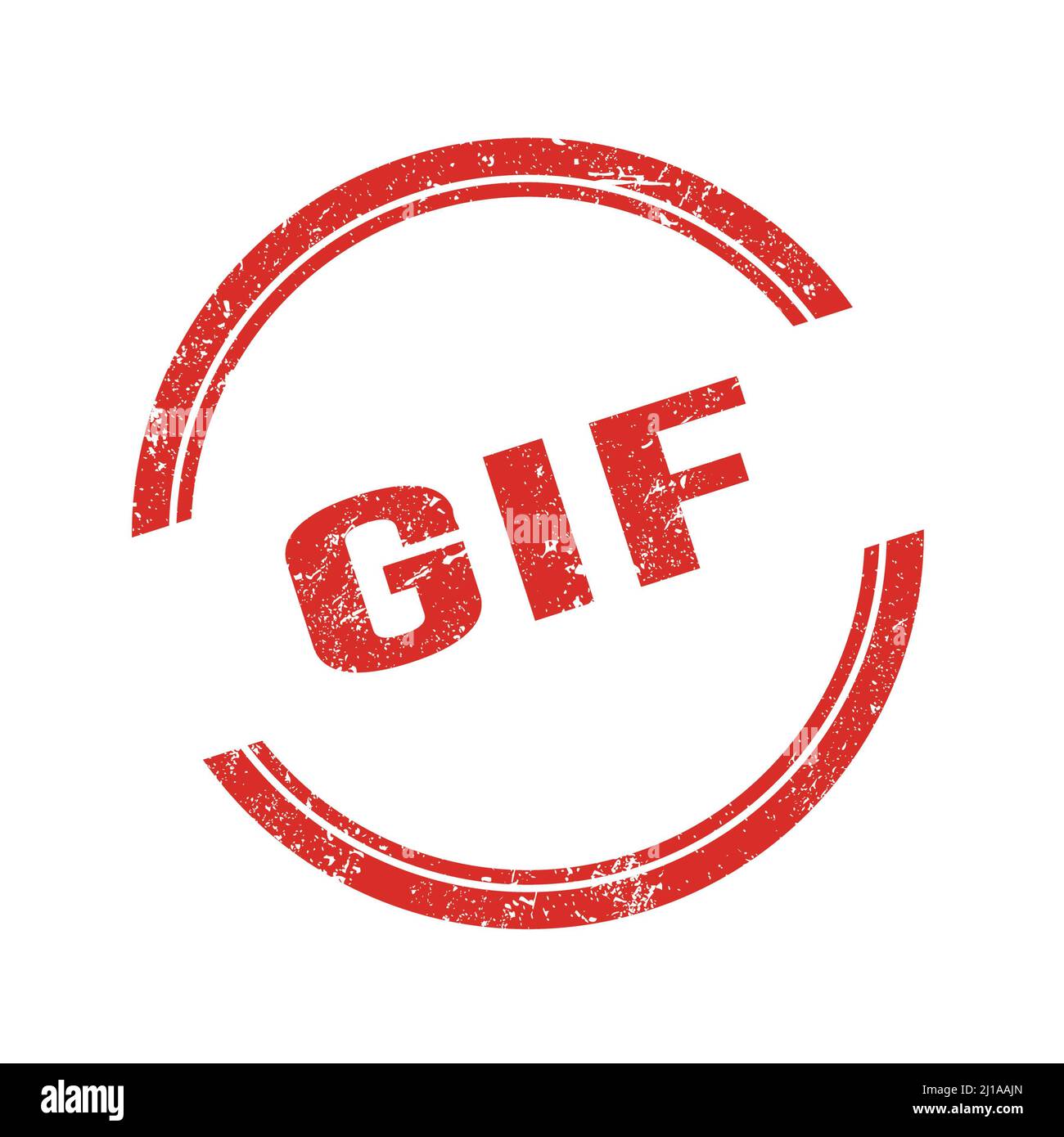 GIF text written on red grungy vintage round stamp Stock Photo - Alamy