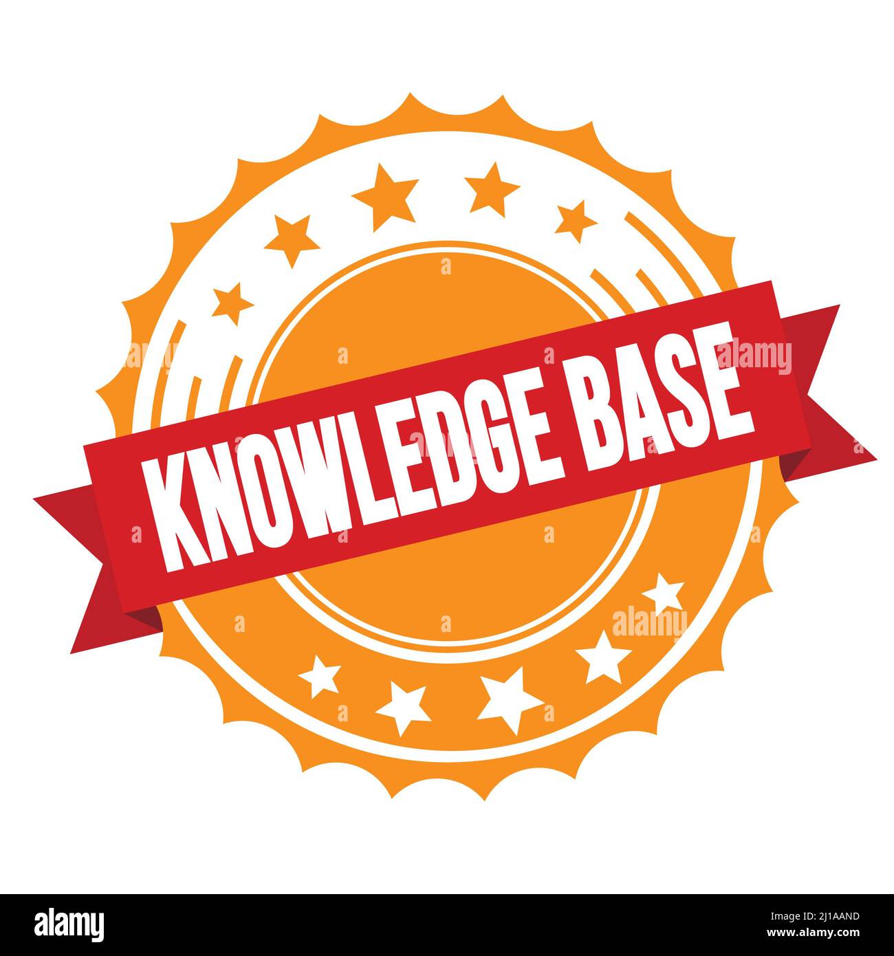 KNOWLEDGE BASE text on red orange ribbon badge stamp Stock Photo - Alamy