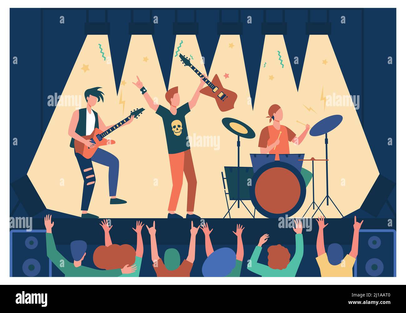 Cartoon Concert Crowd