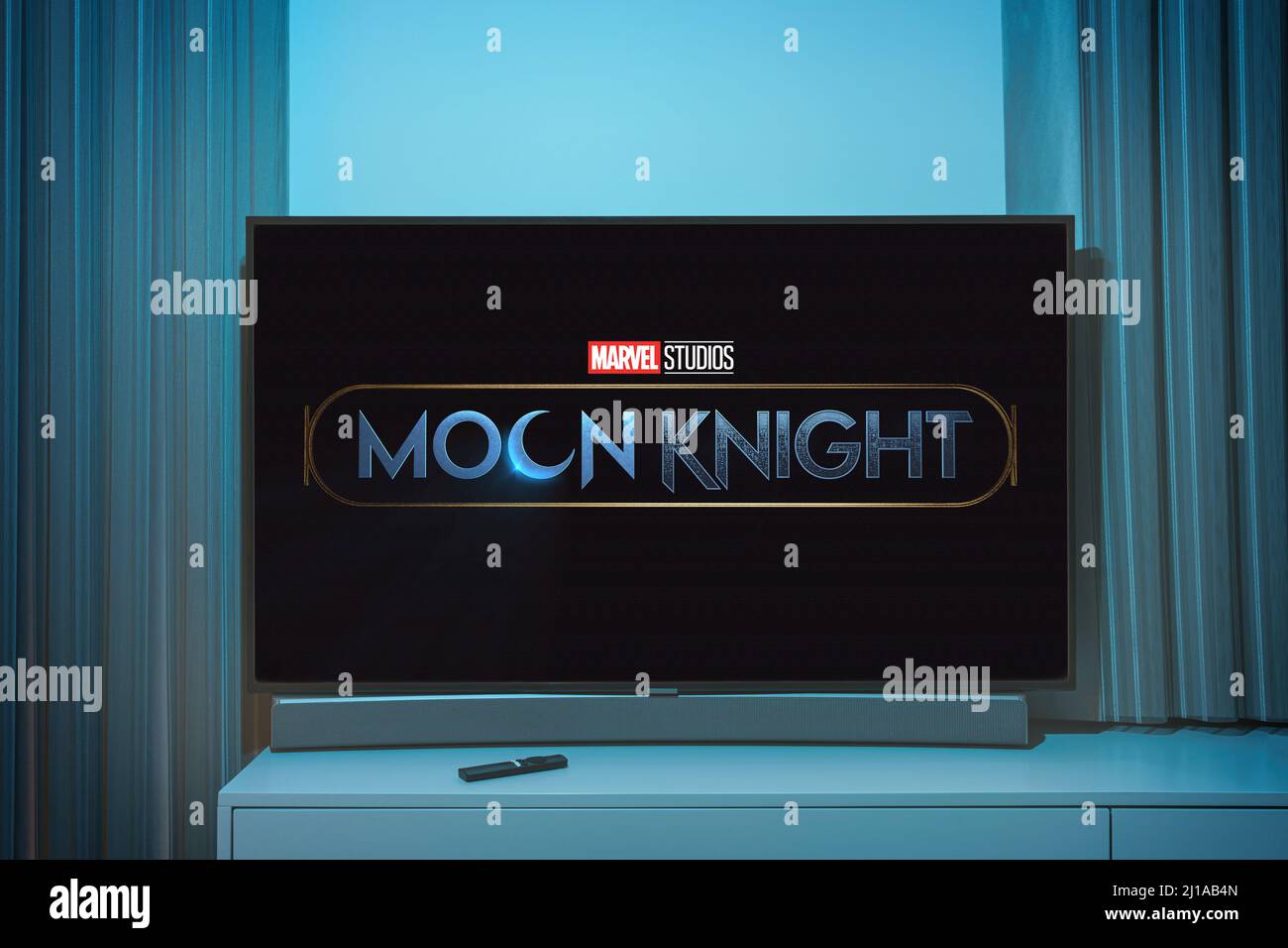 Moon knight TV series on big tv screen. Moon knight television show at ...