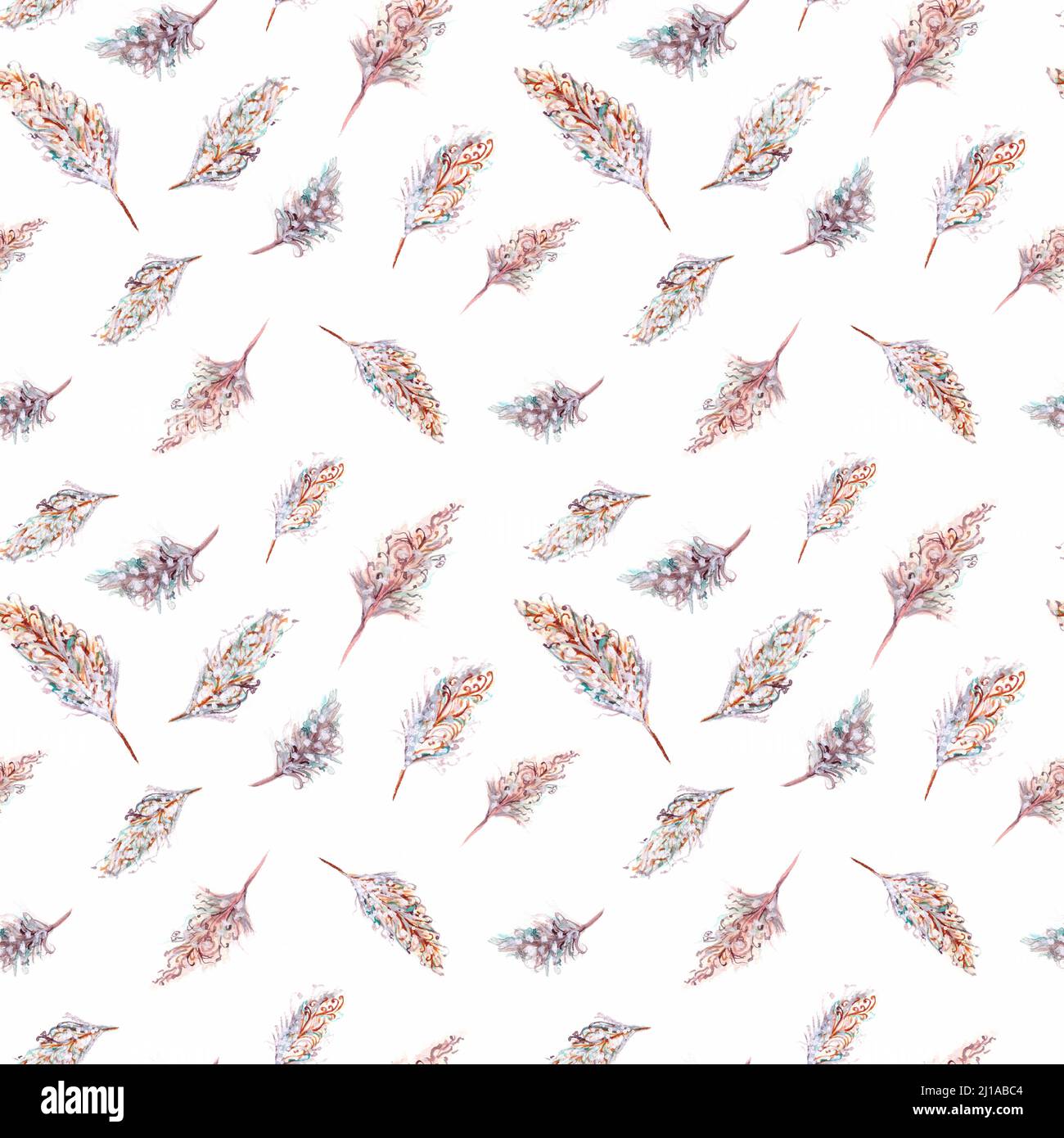 Seamless watercolor creative texture feathers hi-res stock photography ...