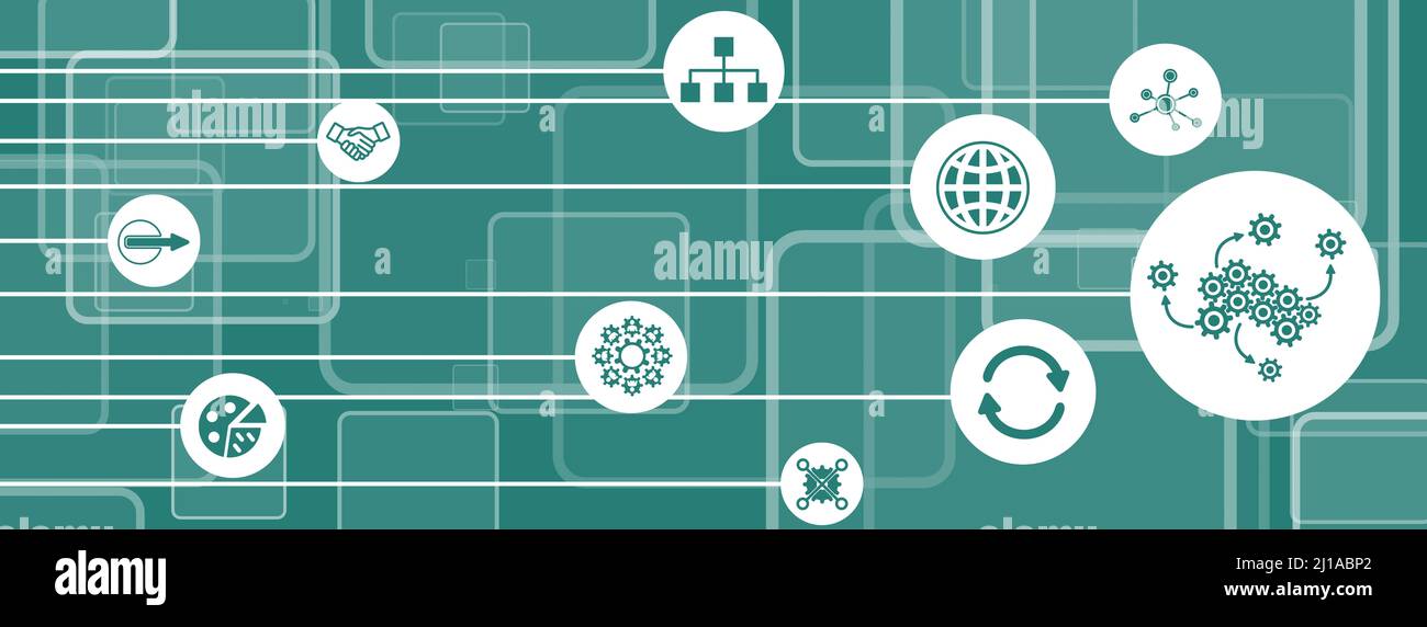 Concept of bpo with connected icons Stock Photo - Alamy