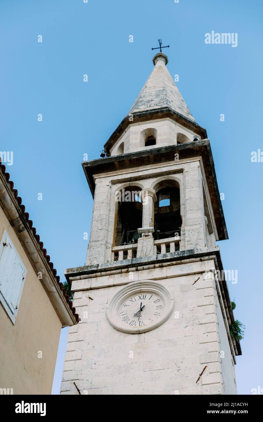 Religious architecture. Bell tower of ancient church Stock Photo - Alamy