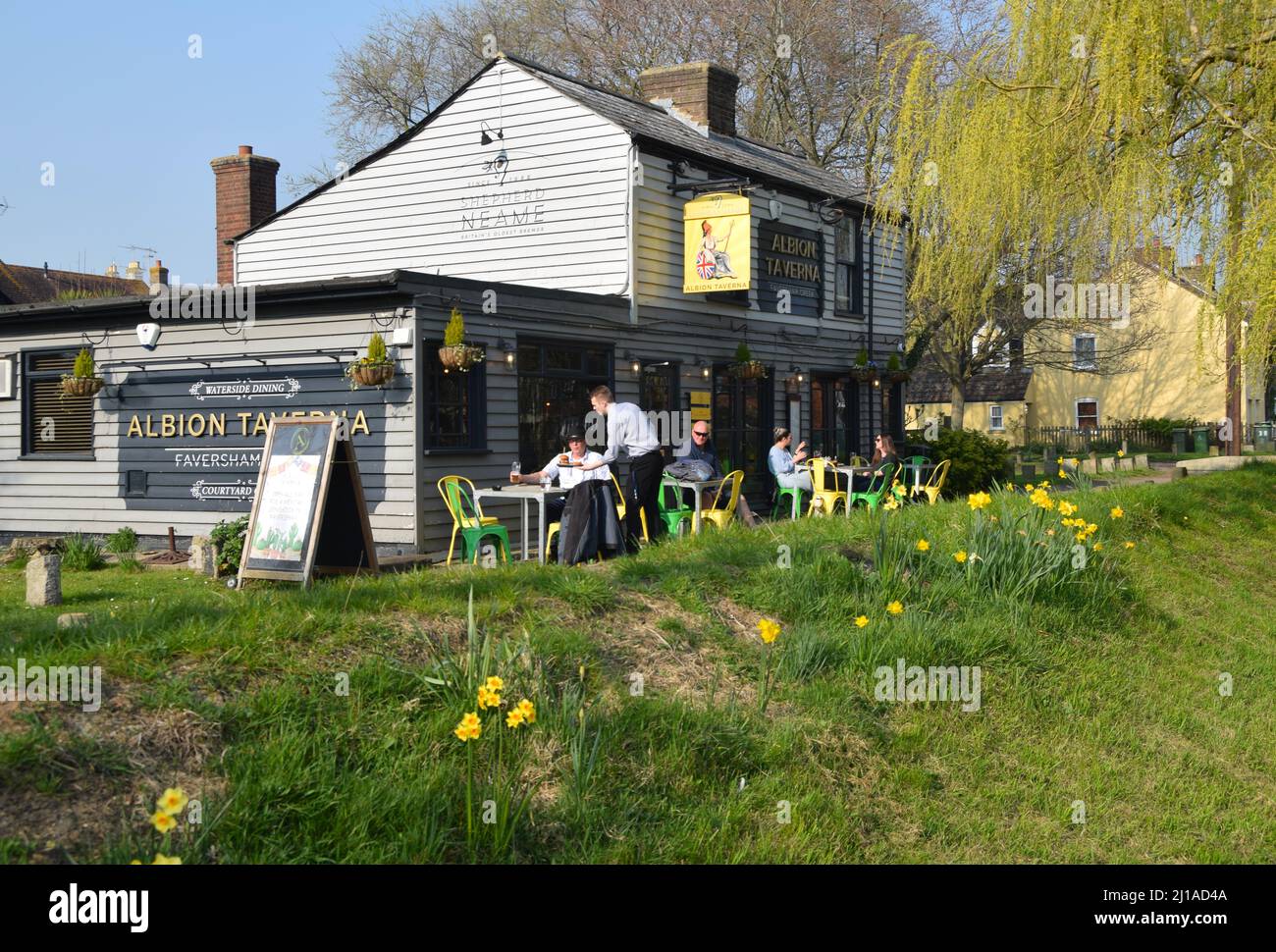 23/03/2022 Faversham UK A peaceful spring day in the picturesque town ...