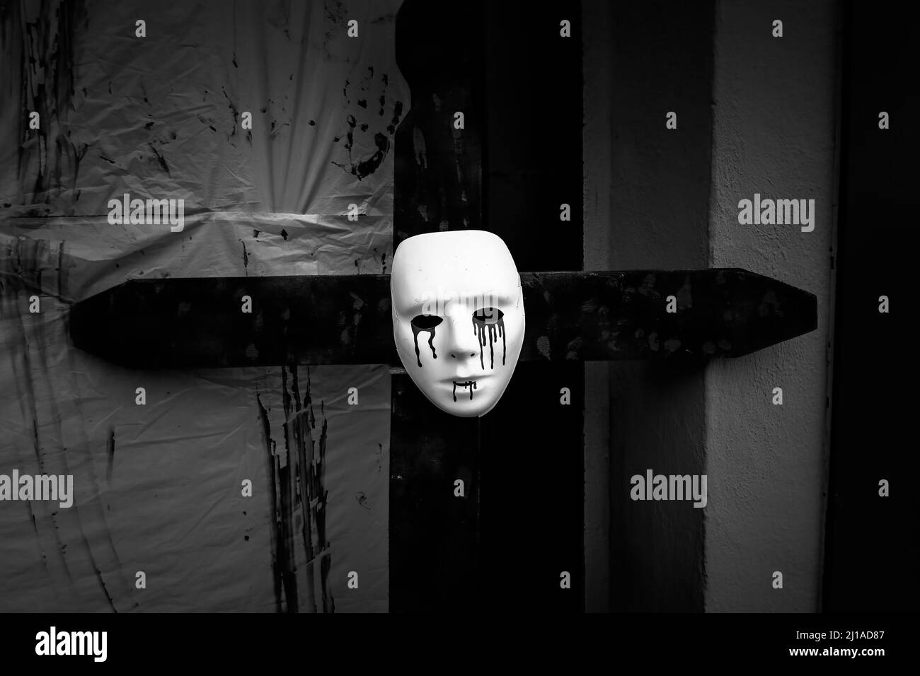 Spooky scary corpse doll, ghost decoration Stock Photo - Alamy