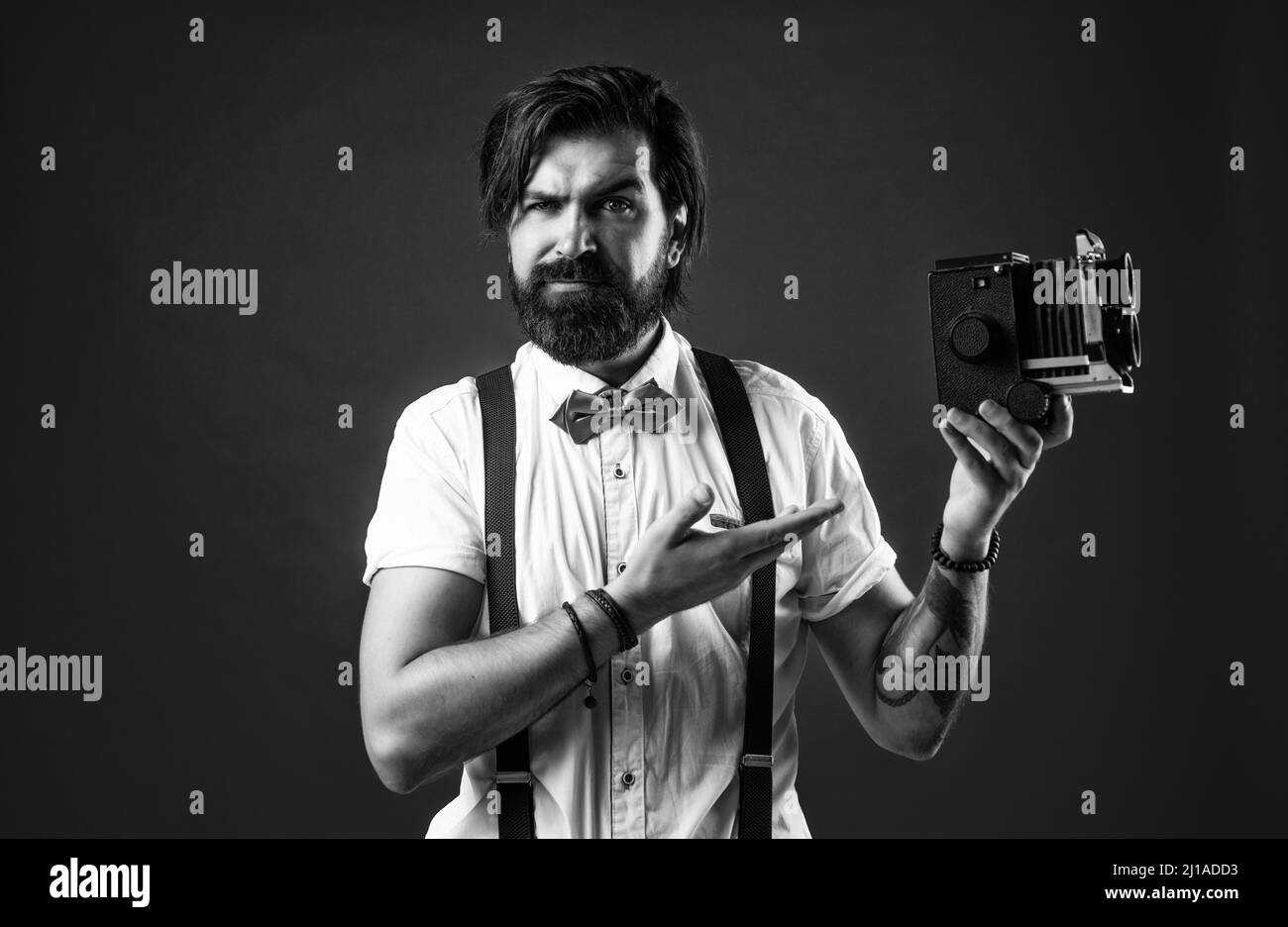 masculinity and charisma. retro photographing concept. old fashioned ...