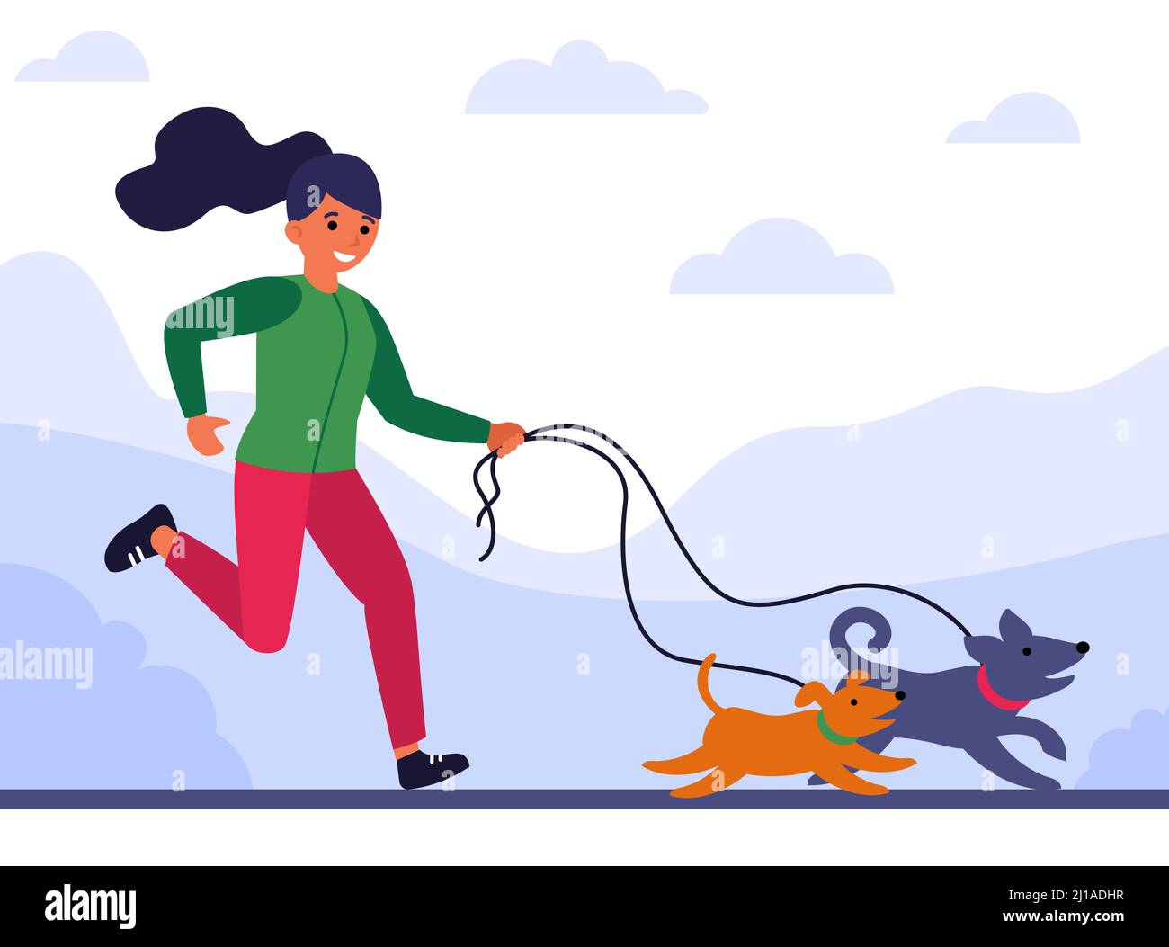 Two dogs running Stock Vector Images - Alamy