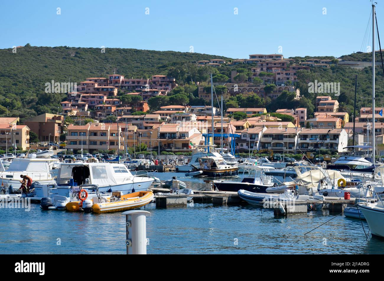 Budoni, Italy - August 29 2014: Yachts and sailboats in the port of ...