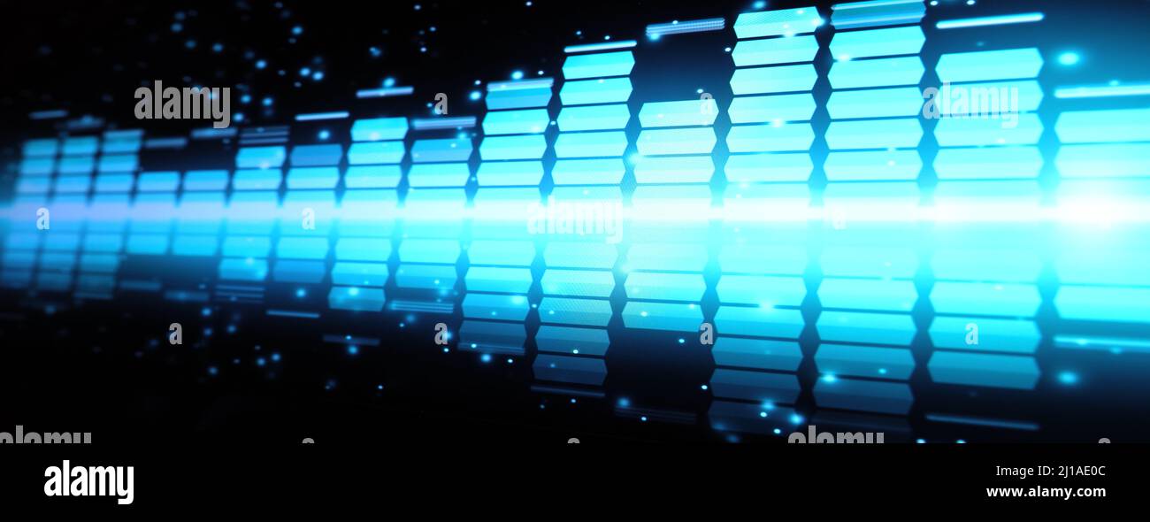 Sound equalizer. Wave pattern of music sounds element on monitor screen ...