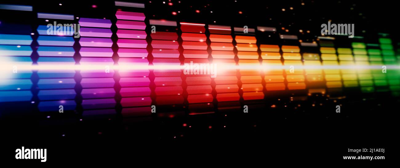 Sound equalizer. Wave pattern of music sounds element on monitor screen ...