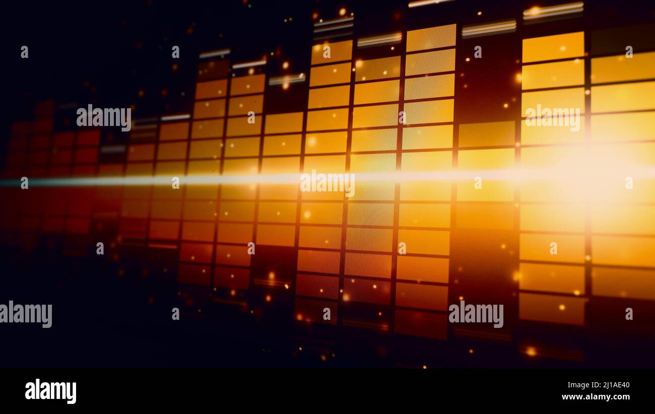 Sound equalizer. Wave pattern of music sounds element on monitor screen ...