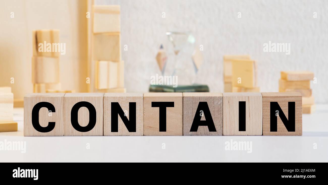 the word of CONTAIN on building blocks concept Stock Photo - Alamy