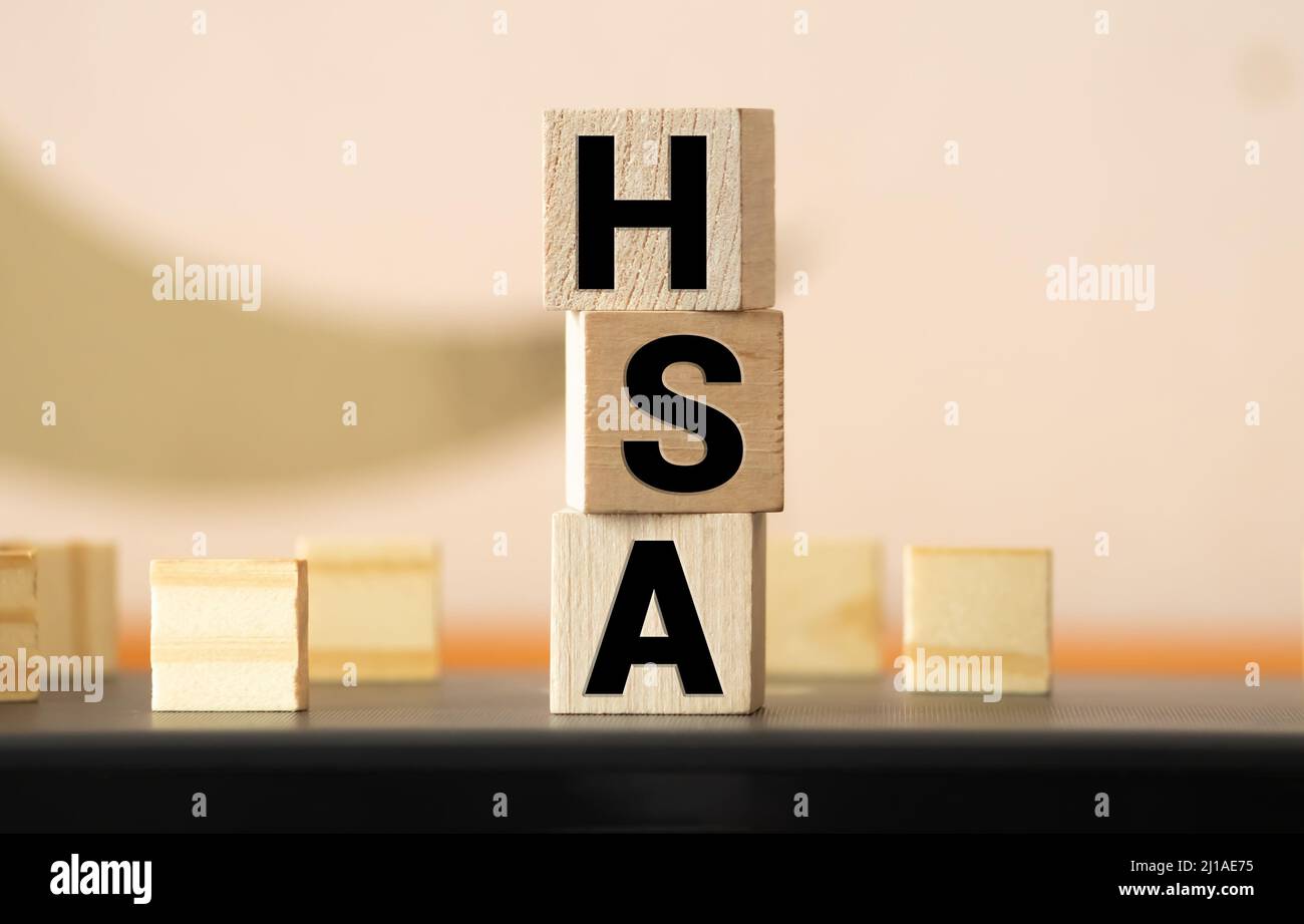 Health Savings Account HSA letters from wooden blocks Stock Photo - Alamy