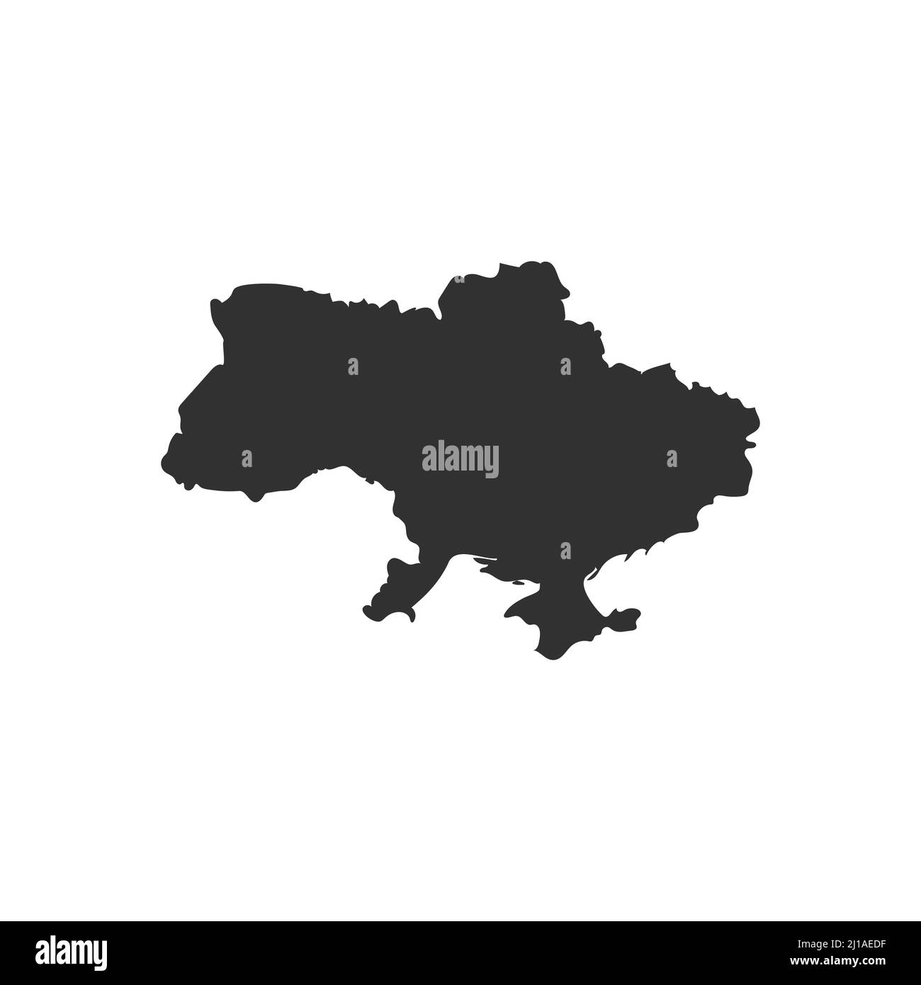 black silhouette of map of Ukraine in Europe on white background Stock ...