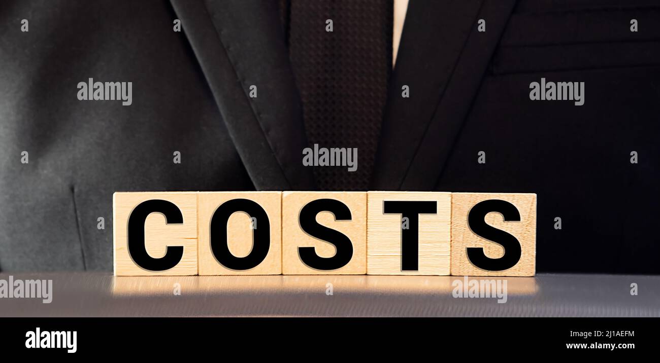 Cost, expense or company profit and loss concept, cube wooden block ...