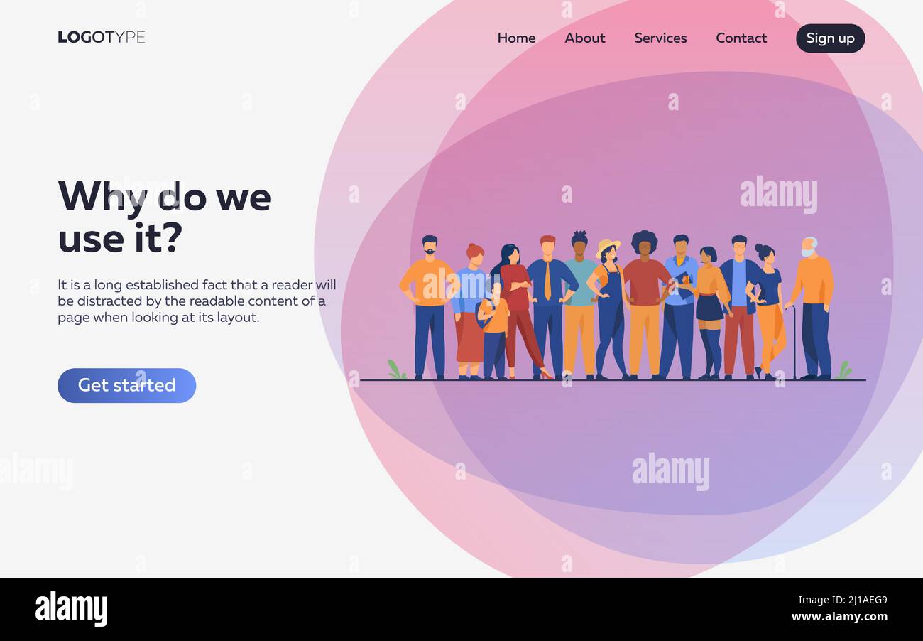 Diverse crowd of people of different ages and races. Multiracial ...