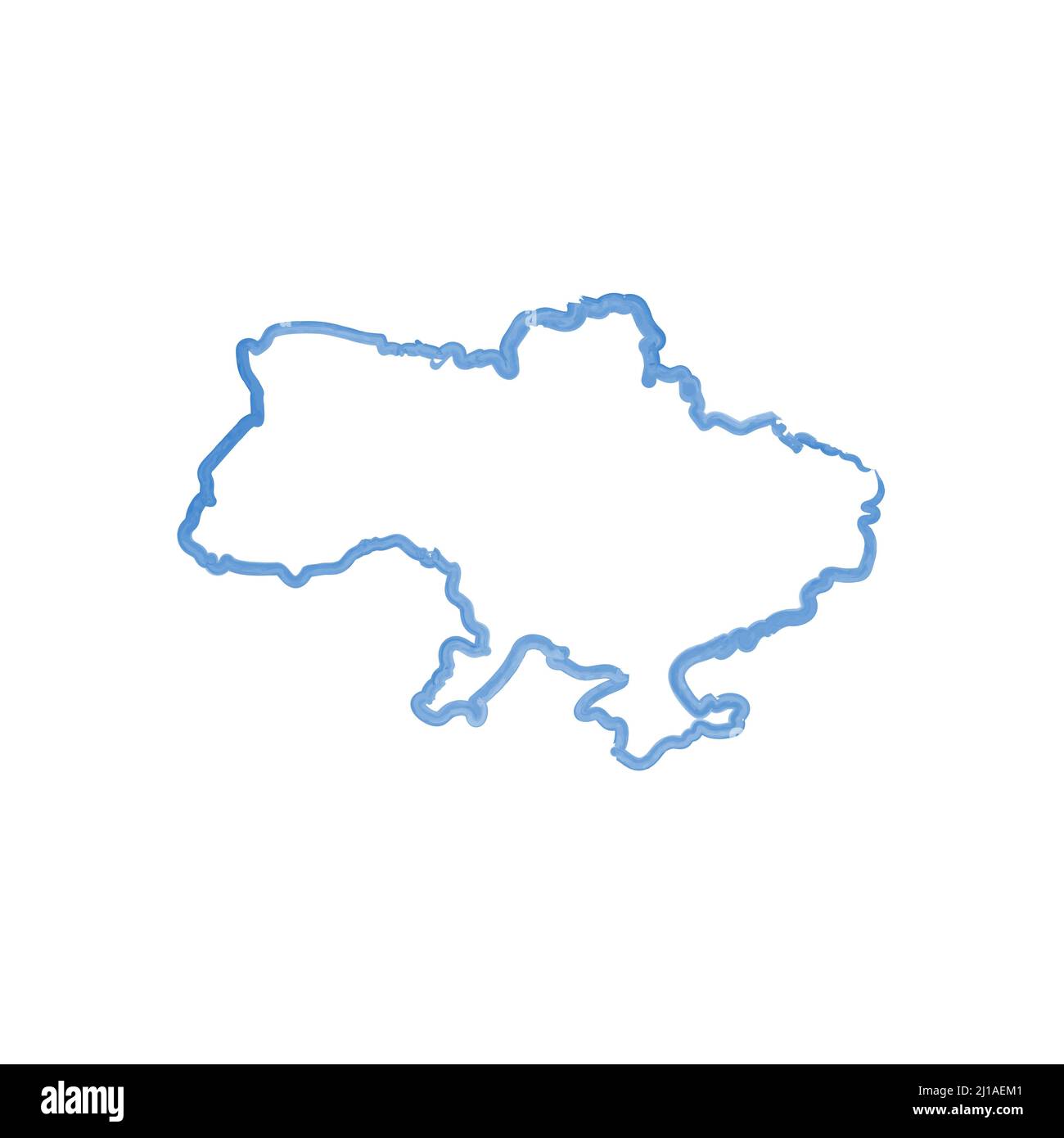 Decorative contour of Ukrainian map in Minimalistic design. Stock ...