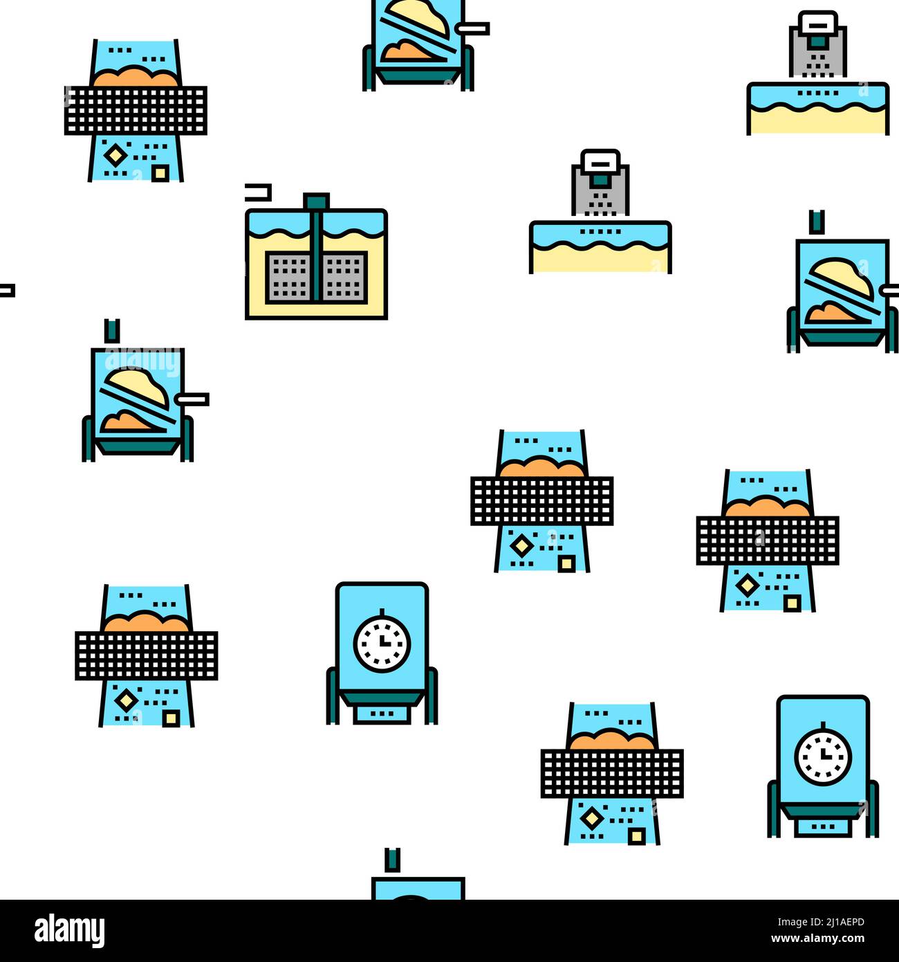 Paper Production Plant Vector Seamless Pattern Stock Vector Image & Art ...