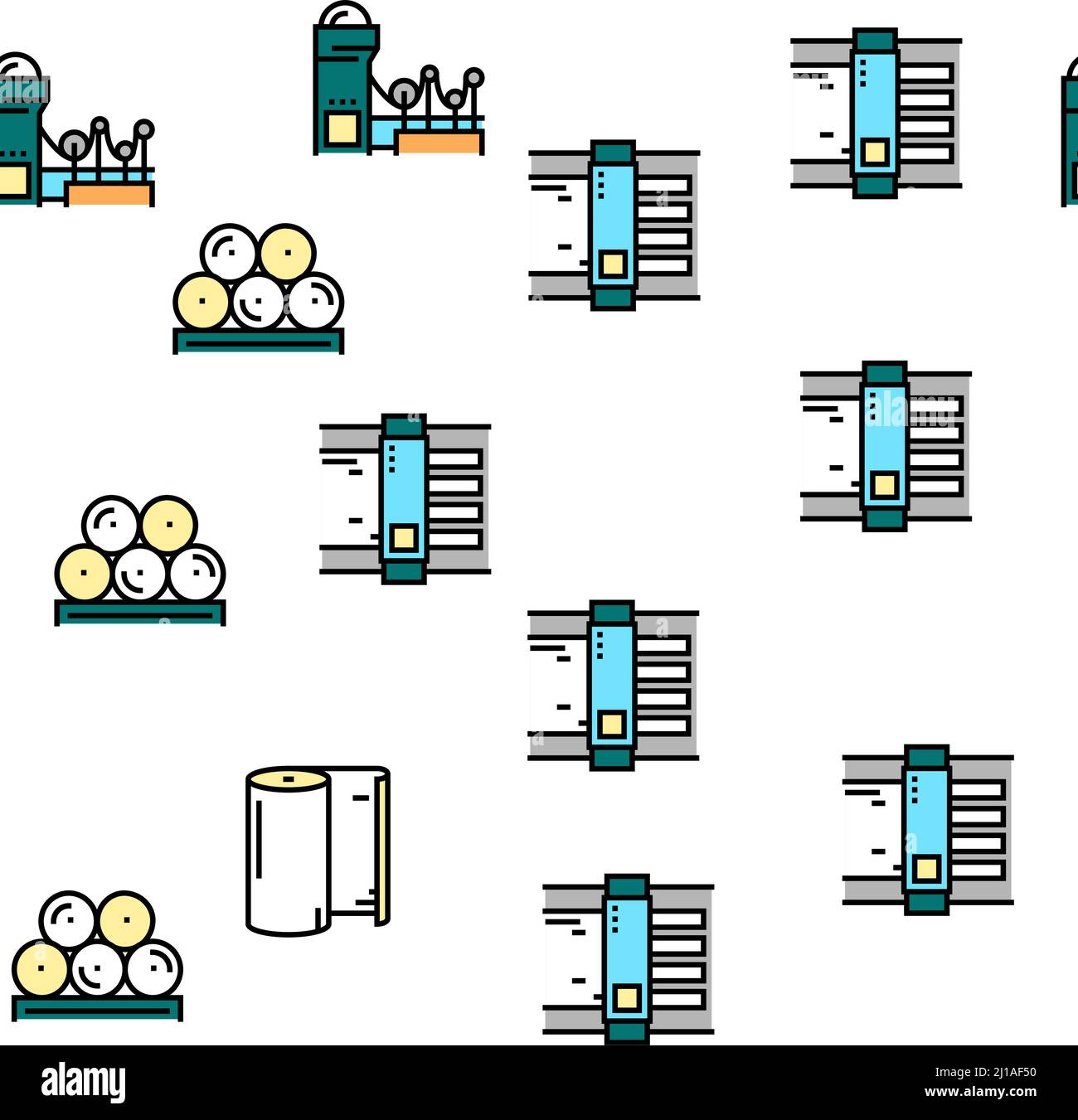 Paper Production Plant Vector Seamless Pattern Stock Vector Image & Art ...