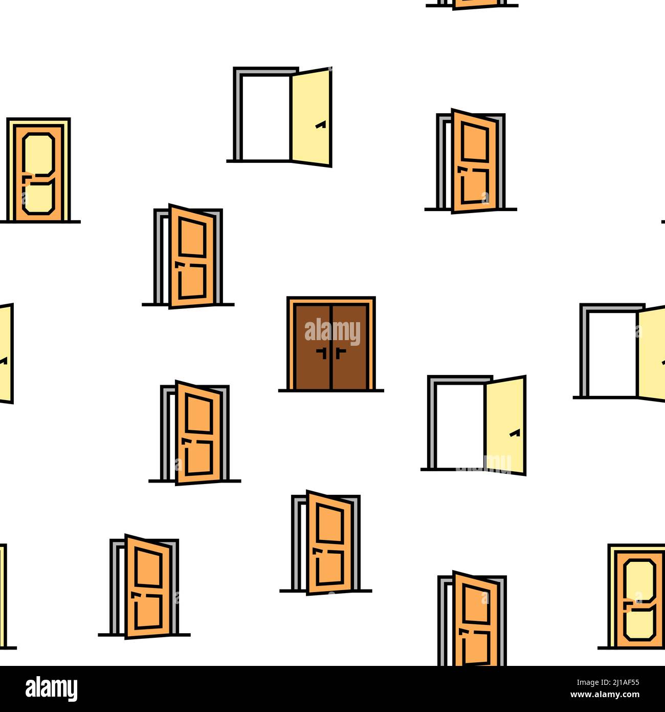 Interior Doors Types Vector Seamless Pattern Stock Vector Image & Art ...