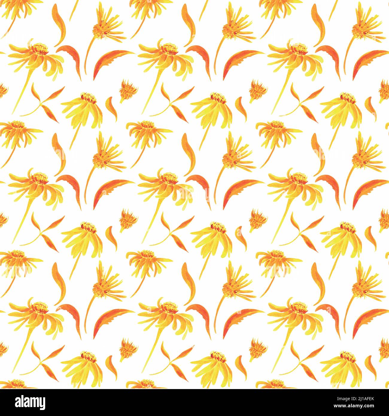 Watercolor Retro seamless pattern with flowers. Floral pattern ...