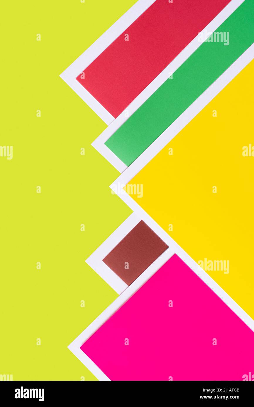 bright geometric background with multicolored paper corners Stock Photo ...