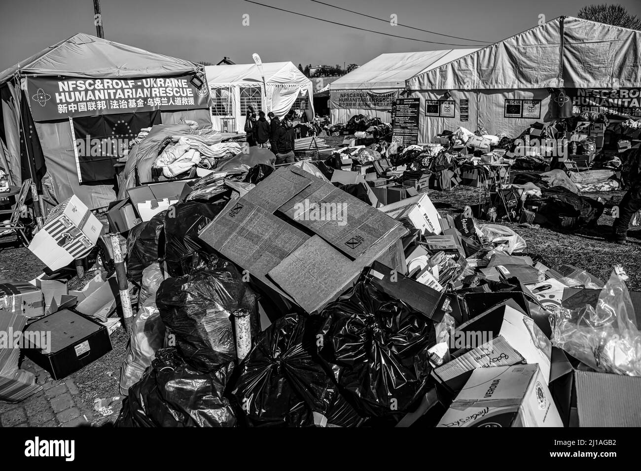 Refugee bus Black and White Stock Photos & Images - Alamy