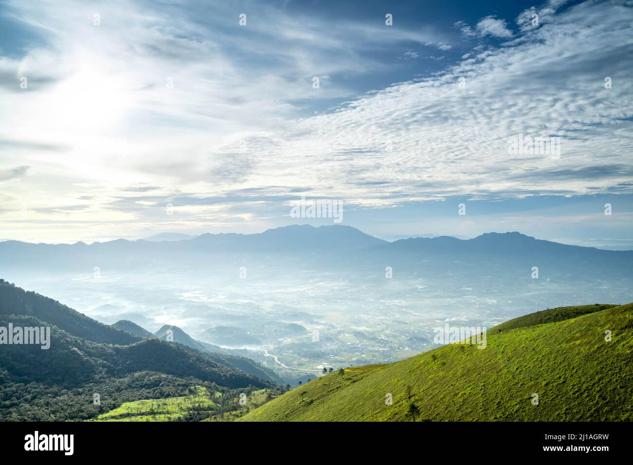 The natural scenery of mountains in Indonesia Stock Photo - Alamy