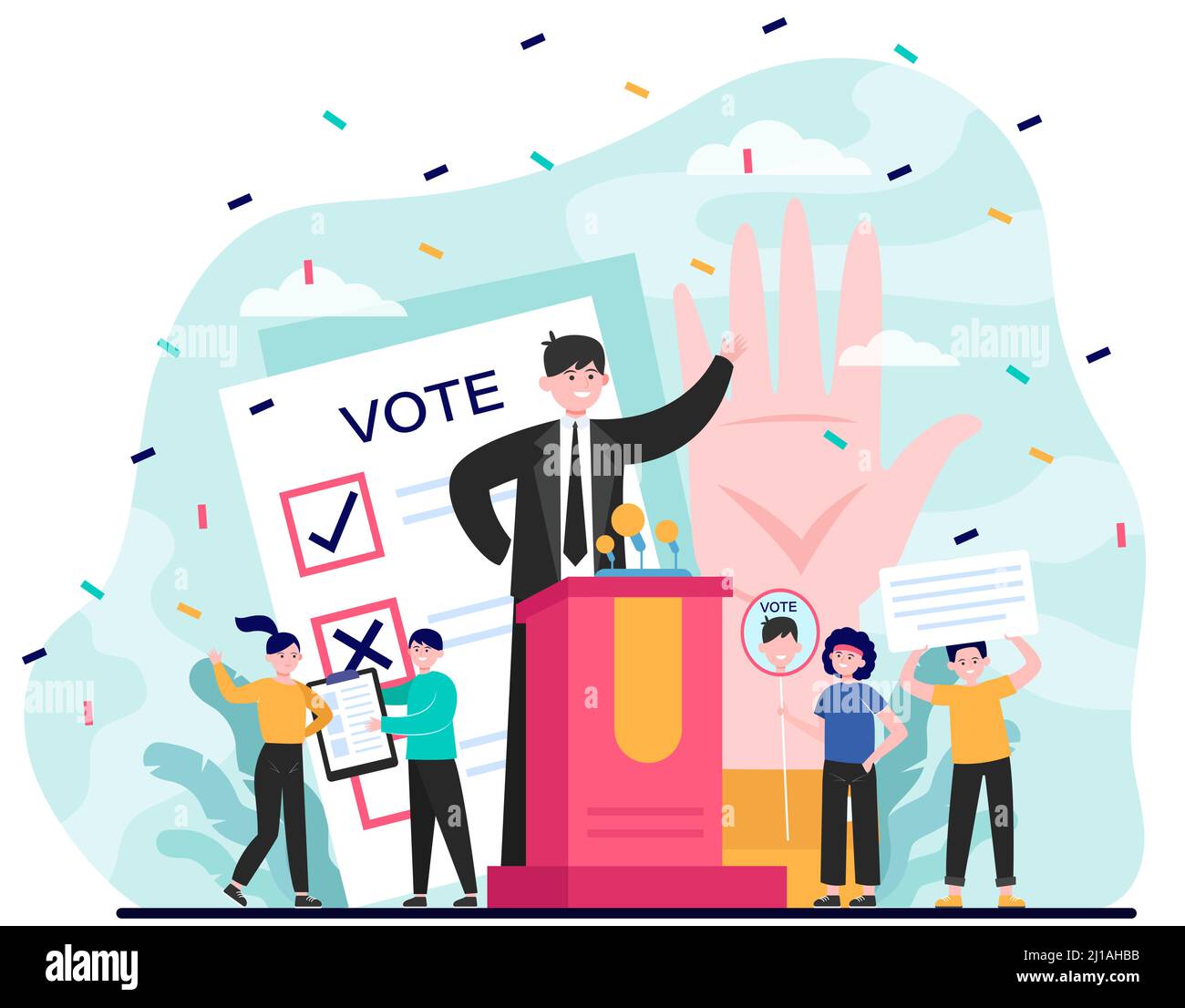 Election and political campaign. Politician speaker, candidate, voting ...