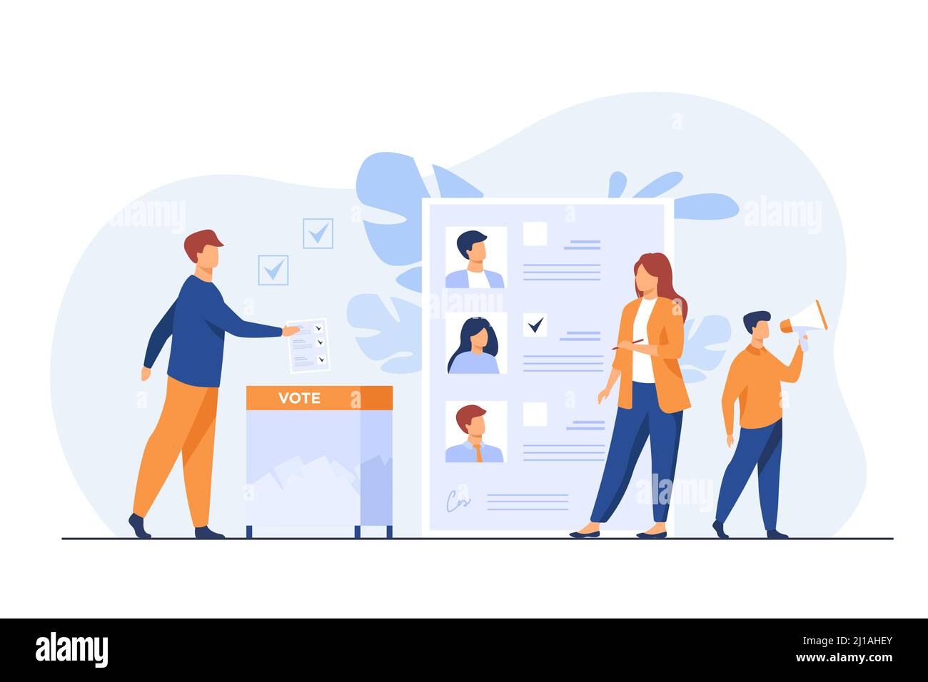 Election or referendum campaign. Citizens voting for candidates ...