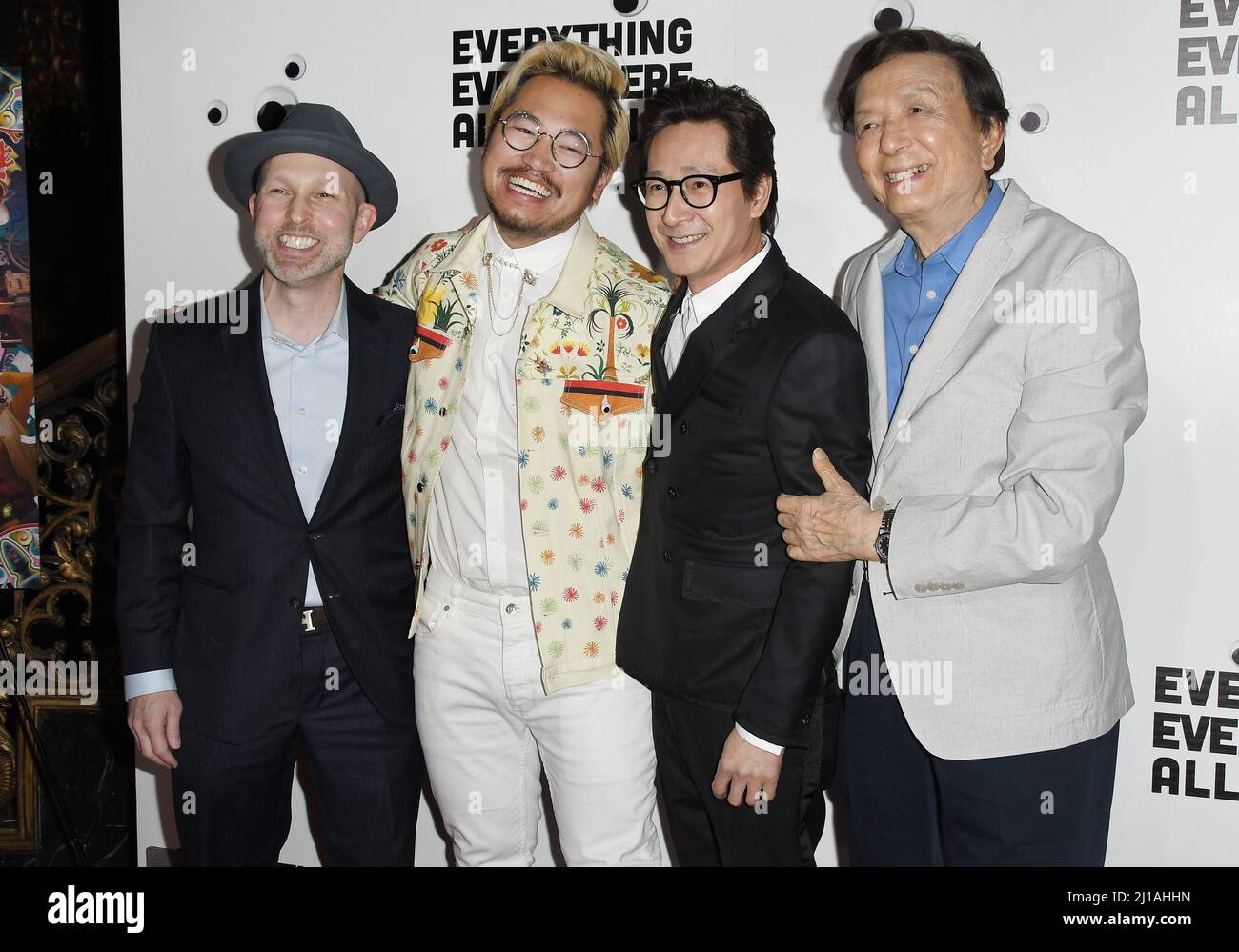 Los Angeles, USA. 23rd Mar, 2022. (L-R) Jeff Cohen, Daniel Kwan, Ke Huy ...