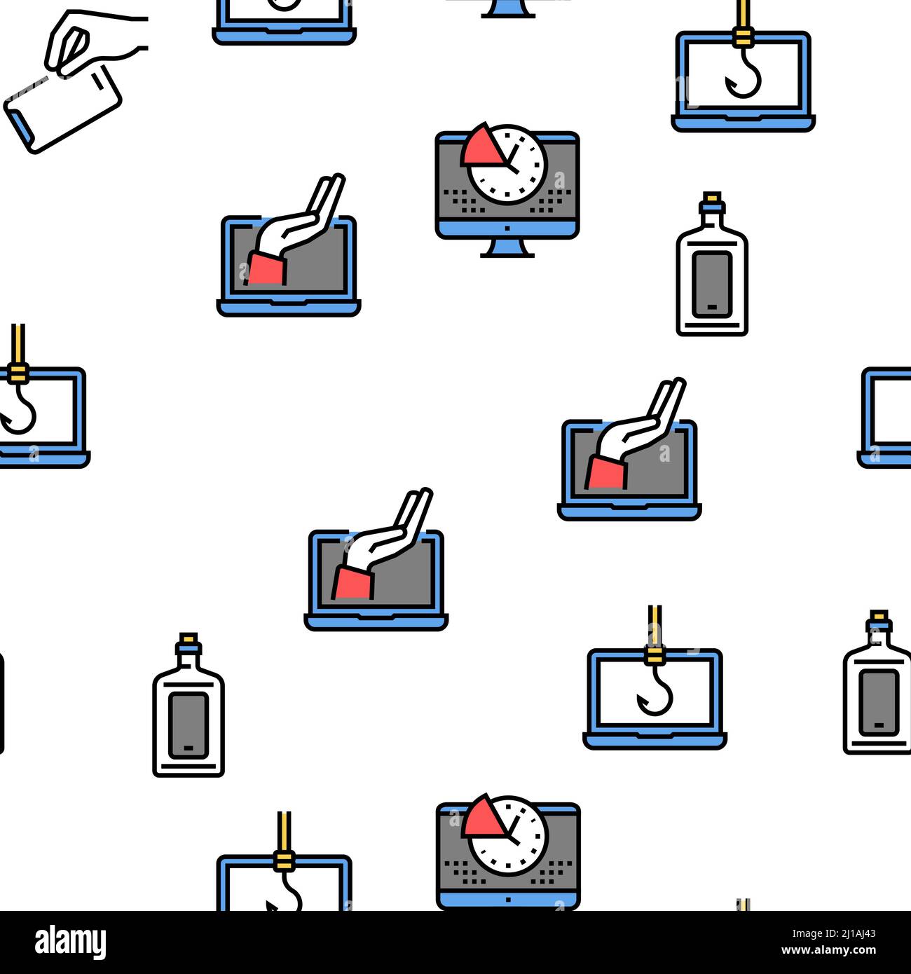 Digital Device Detox Vector Seamless Pattern Stock Vector Image & Art ...