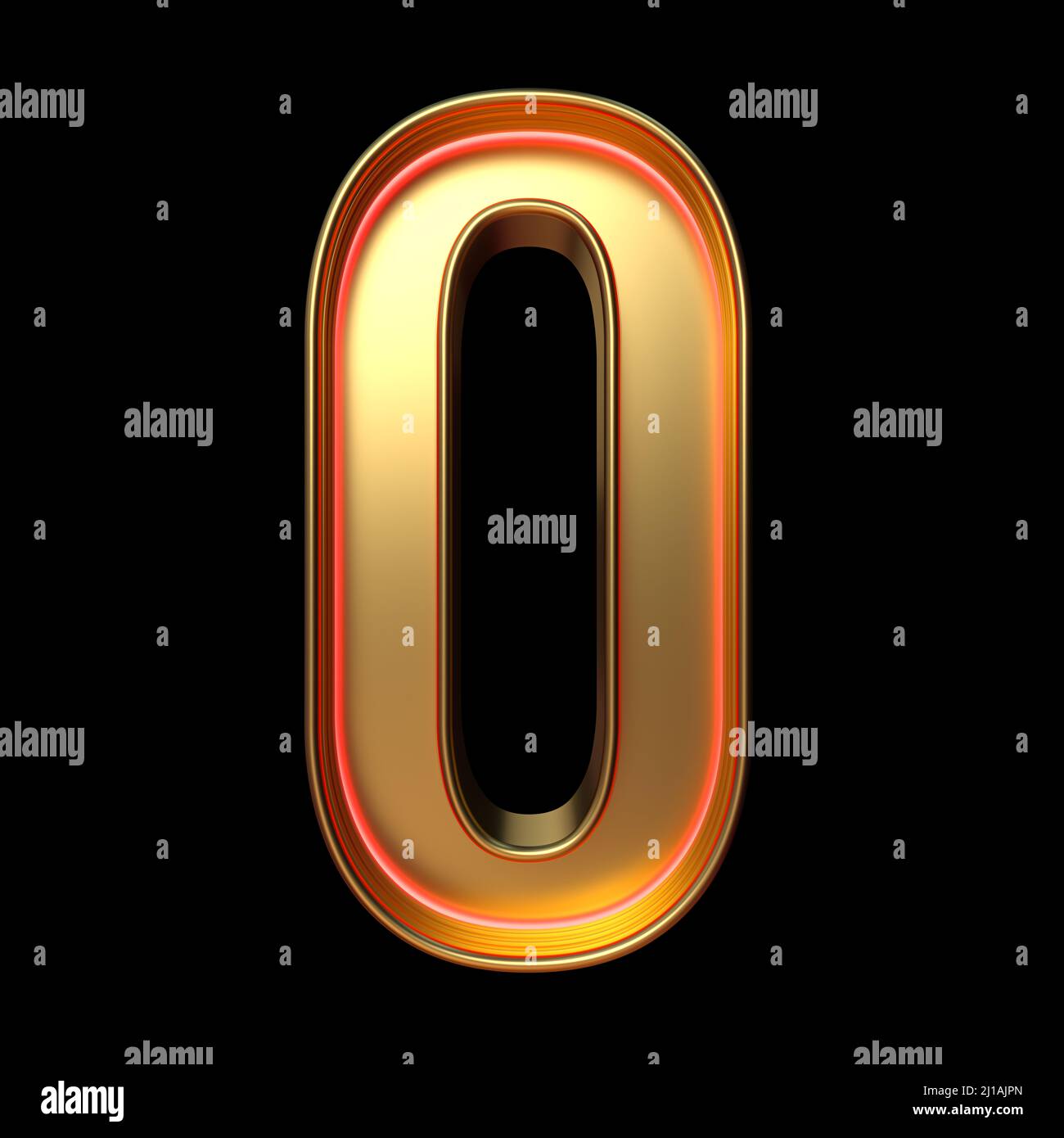 Number 0, Alphabet. Retro 3d number isolated on a black background with ...